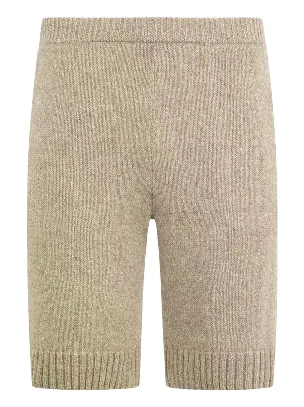 Auralee Drawstring Pocket Knitted Shorts - Neutrals