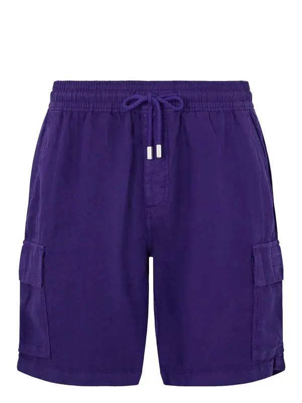 Vilebrequin Straight-leg Linen Cargo Shorts - Purple