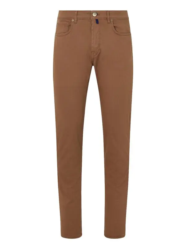 SLOWEAR Slim-fit Stretch Cotton-blend Gabardine Trousers - Brown