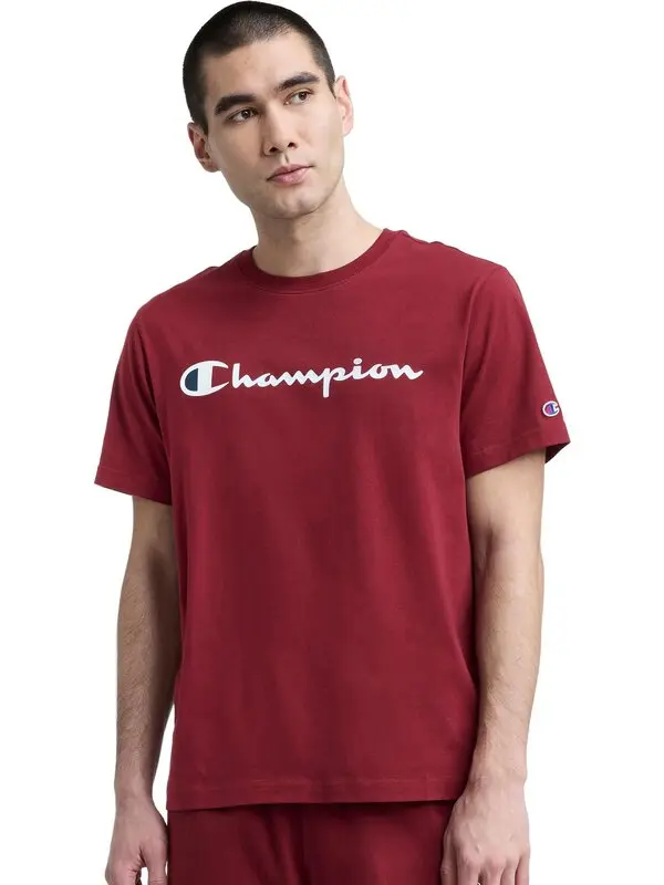 Champion Classic Graphic T-shirt, Script Logo - Pomegranate