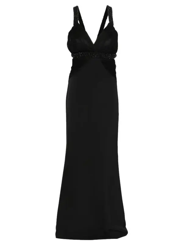 PRONOVIAS X Elisabetta Franchi Breksta V-neck Maxi Dress - Black