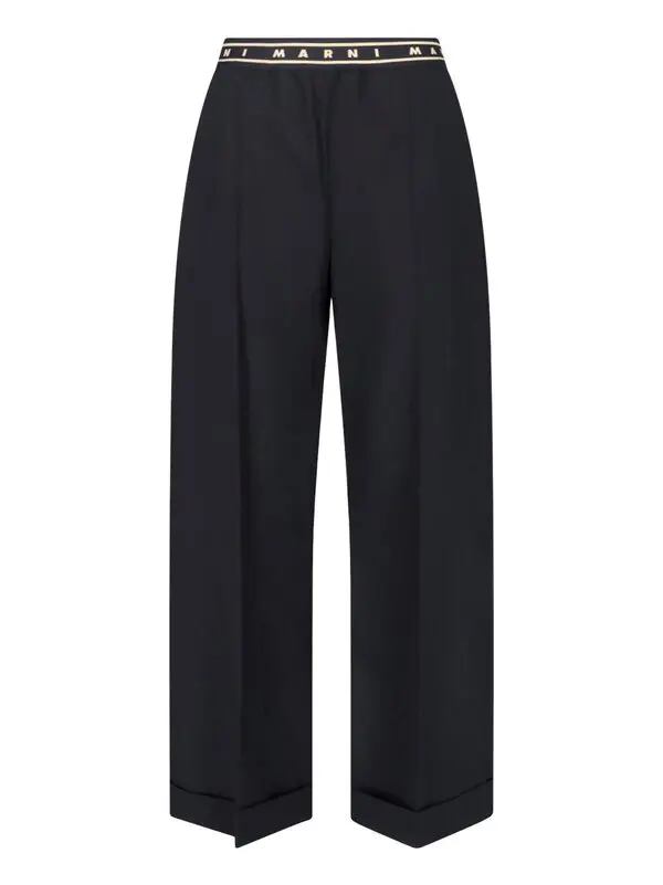 Sportmax Virgin Wool Trousers - Black