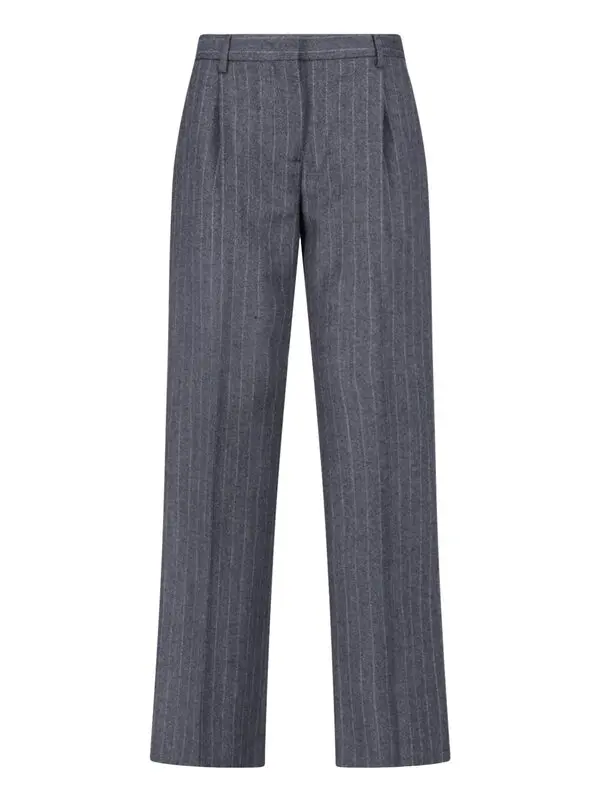 Sportmax Virgin Wool Trousers - Gray
