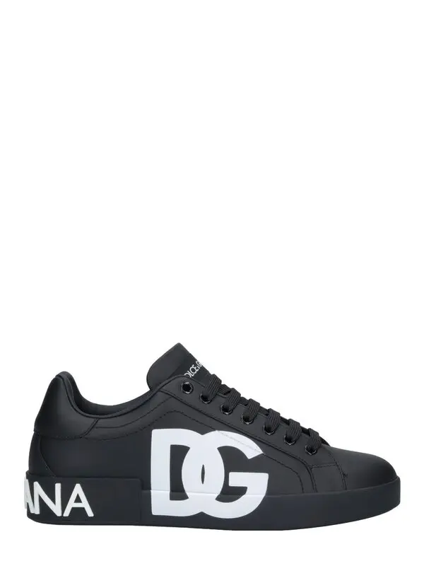 Dolce & Gabbana Portofino Calfskin Sneakers - Black