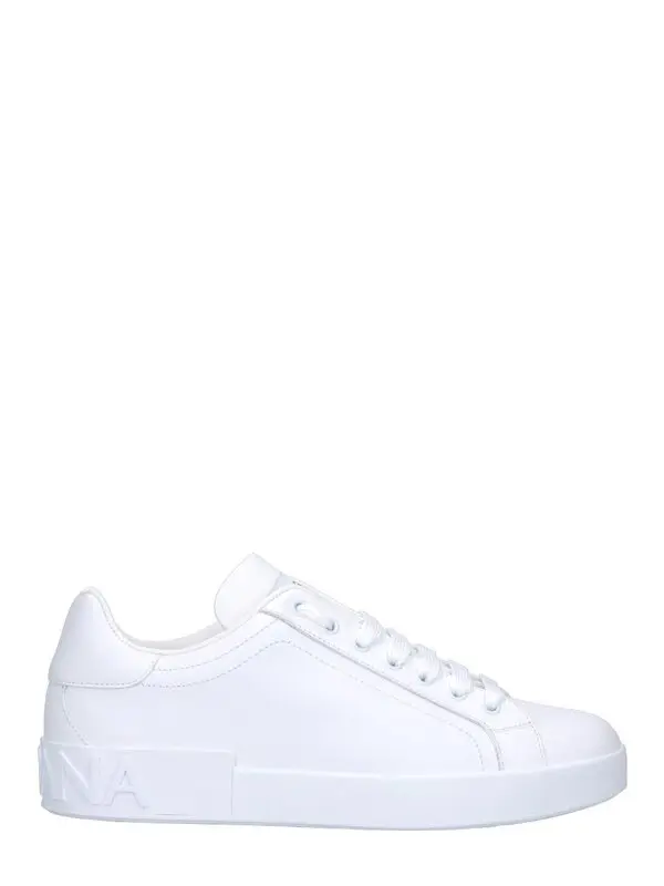 Dolce & Gabbana Portofino Calfskin Sneakers - White