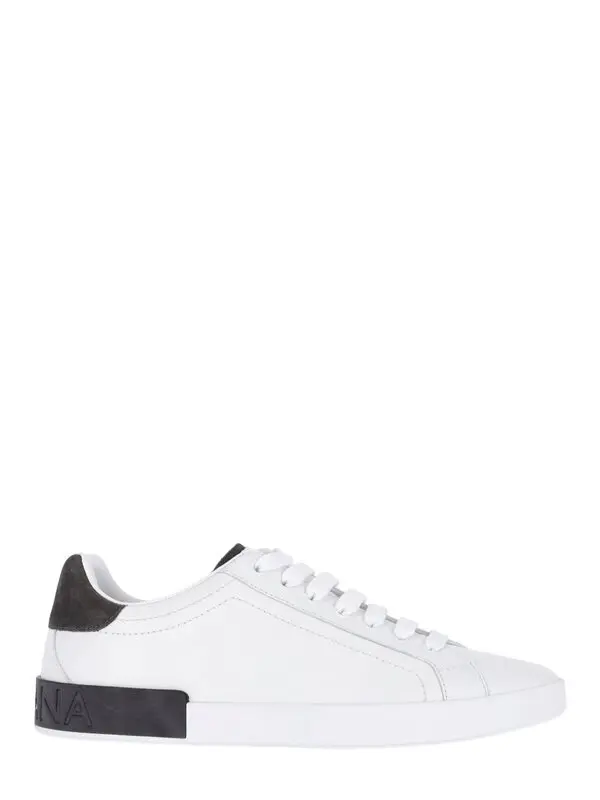 Dolce & Gabbana Portofino Calfskin Sneakers - White