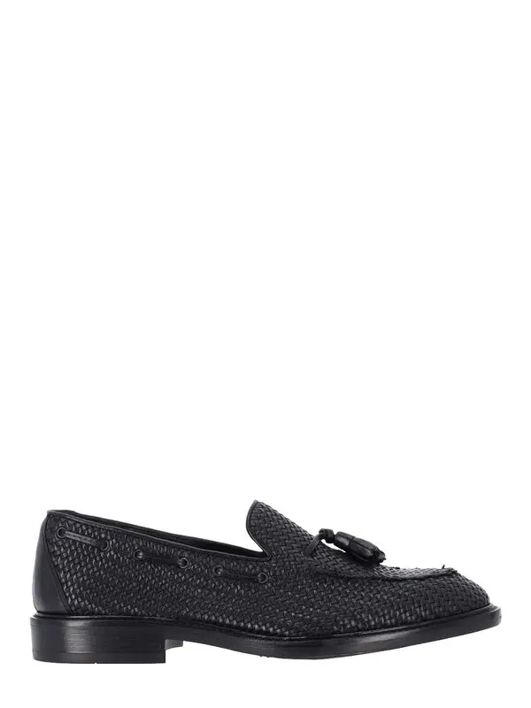ALEXANDER HOTTO Woven Leather Loafers - Black