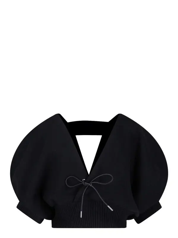 Sacai Bow Cardigan - Black