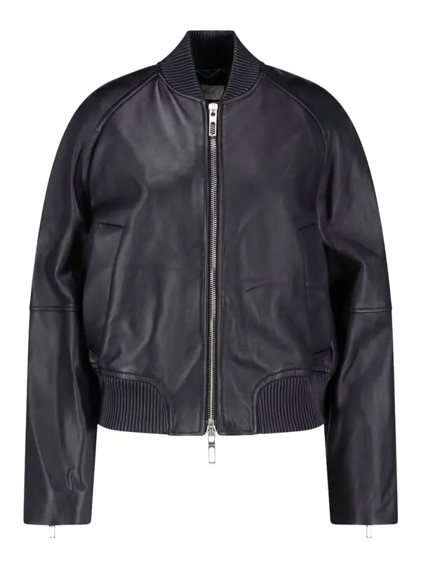 Sportmax Lambskin Bomber Jacket - Black