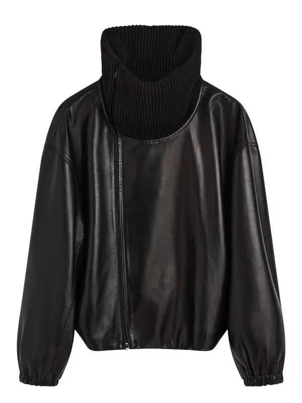 Phoebe Philo Lambskin Bomber Jacket - Black