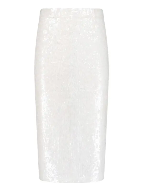 P.a.r.o.s.h Paillettes Midi Skirt - White