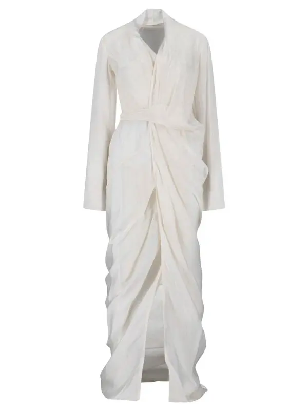 Rick Owens Wrapped Maxi Dress - White