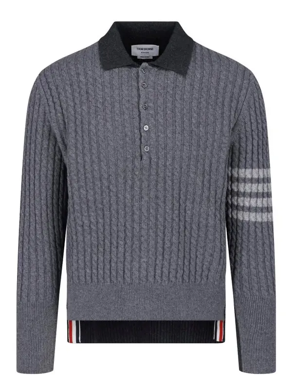 Stone Island Thom Browne Virgin Wool Polo - Gray