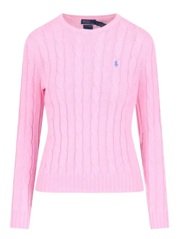 Polo Ralph Lauren Logo Cable Knit Sweater - Pink
