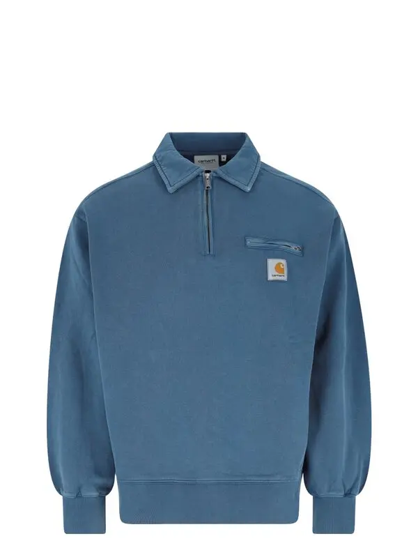 Carhartt Work In Progress Half Zip Detroit Sweatshirt - Blue