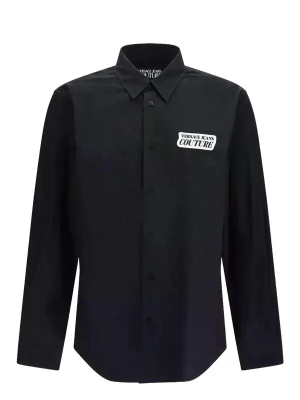 Versace Patch Cotton Shirt - Black