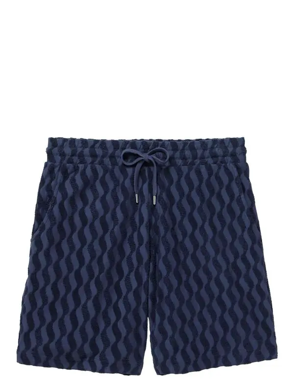 Frescobol Carioca Augusto Cotton-blend Terry Drawstring Shorts - Navy