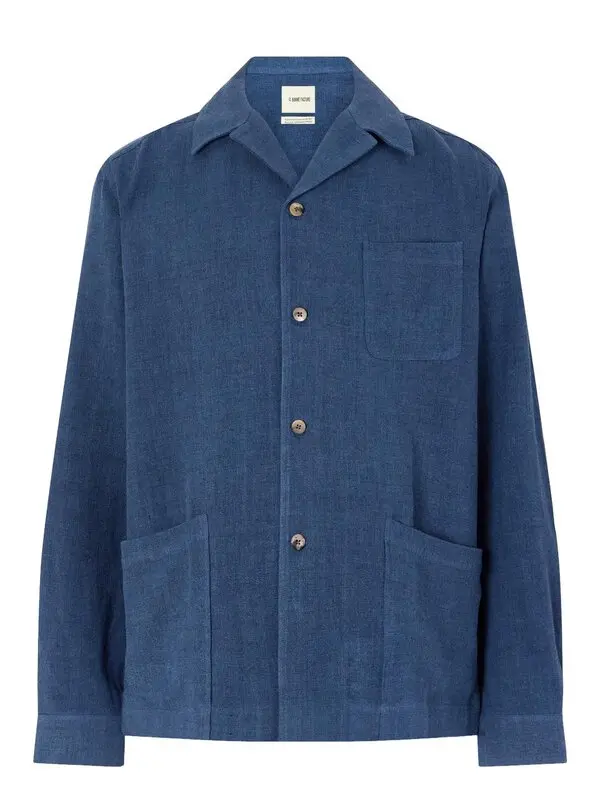 De Bonne Facture Linen And Wool-blend Jacket - Blue