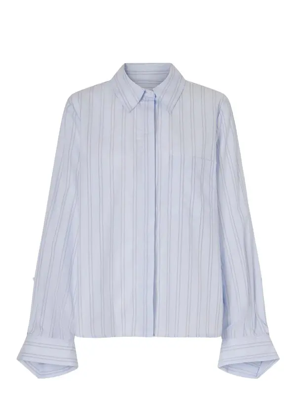 TWP Striped Cotton Shirt - Blue