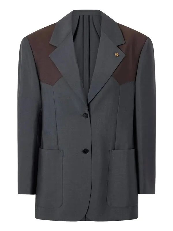 Versace Wool And Mohair-blend Blazer - Gray