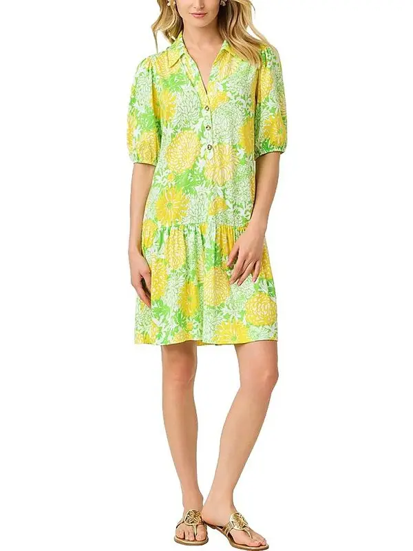 Lilly Pulitzer® Bingley Printed Shirt Dress - Crocodile Green Mumbo Jumbo