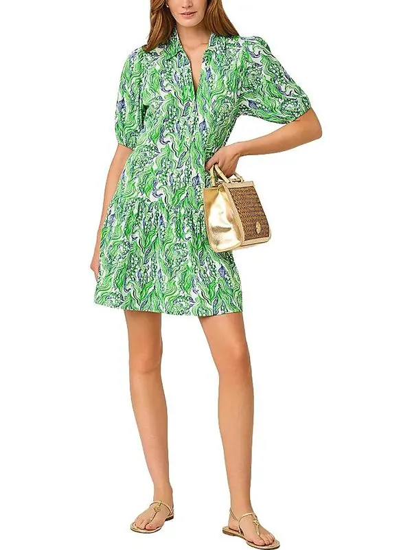 LILLY PULITZER Bingley Printed Shirt Dress - Putting Green Lilly Of The Valley