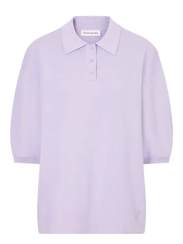 THE FRANKIE SHOP Nola Knitted Cotton Polo Shirt - Purple