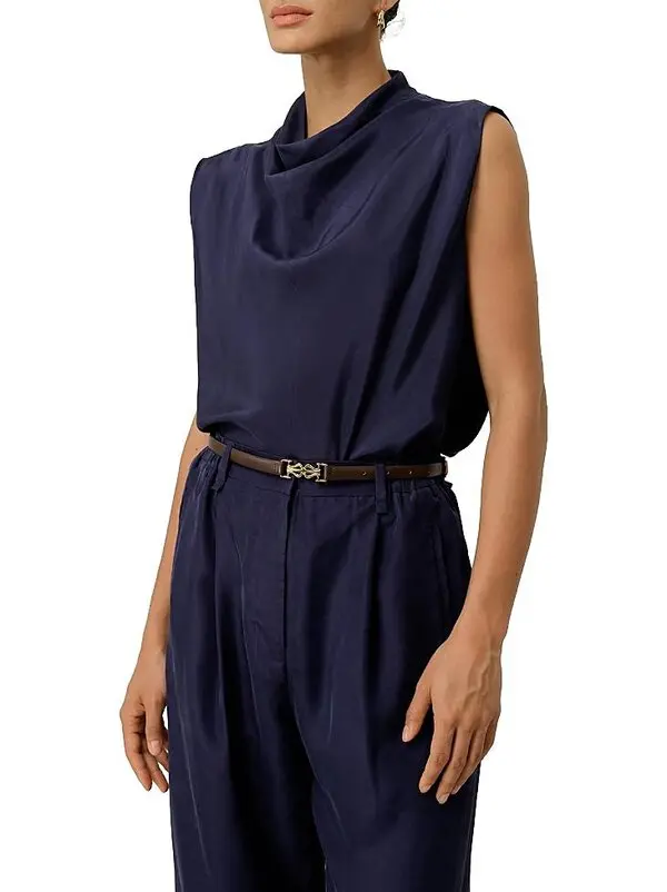 Lilysilk Sand Wash Silk Habotai Sleeveless Top - Blueberry