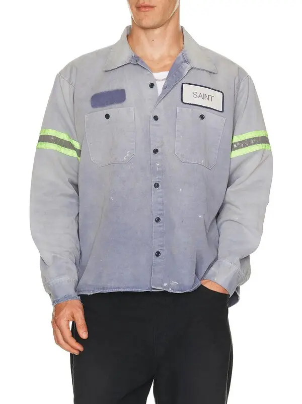 SAINT MXXXXXX Cotton Shirt Line In Blue - Navy