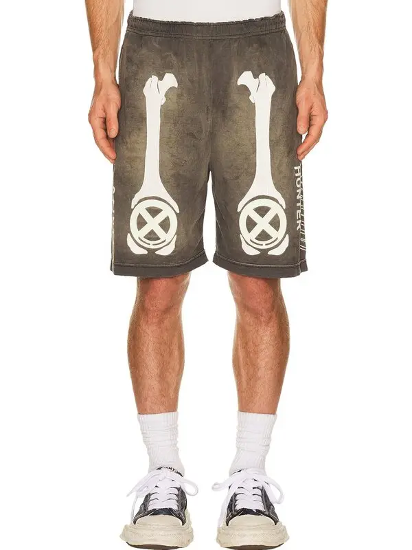 SAINT MXXXXXX Bone X Bounty Hunter Cut Sew Shorts - Charcoal