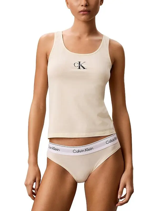 Calvin Klein Cotton Blend Stretch Lounge Tank - Pear