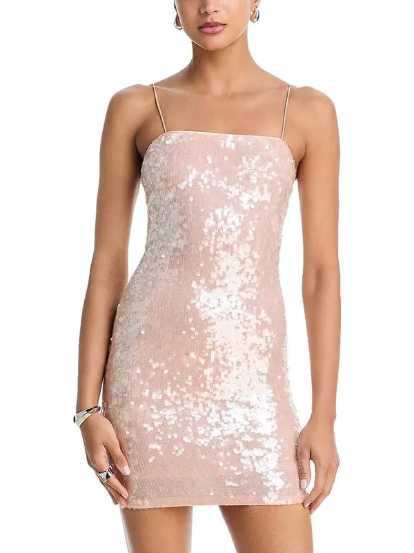 Alice + Olivia Delora Sequin Mini Dress - English Rose