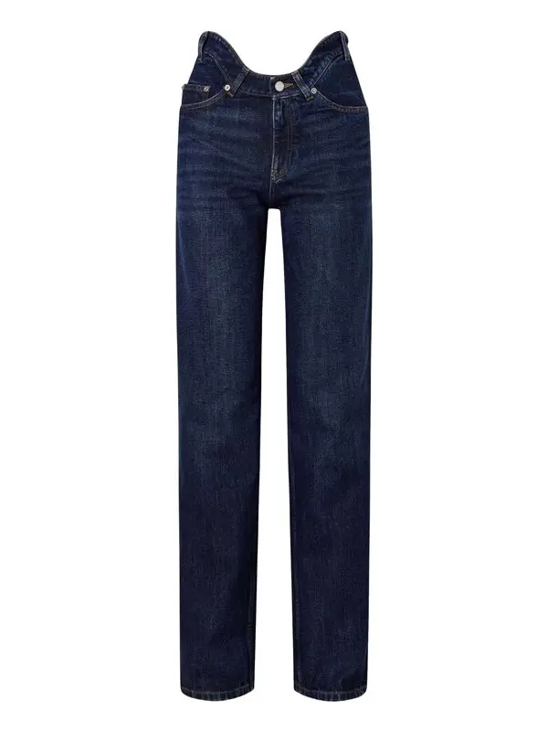 JEAN PAUL GAULTIER High-rise Straight-leg Jeans - Dark Denim