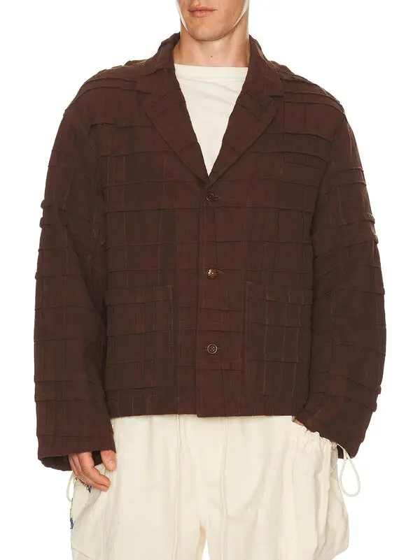 STORY MFG. Cove Jacket In Brown - Wayward Check