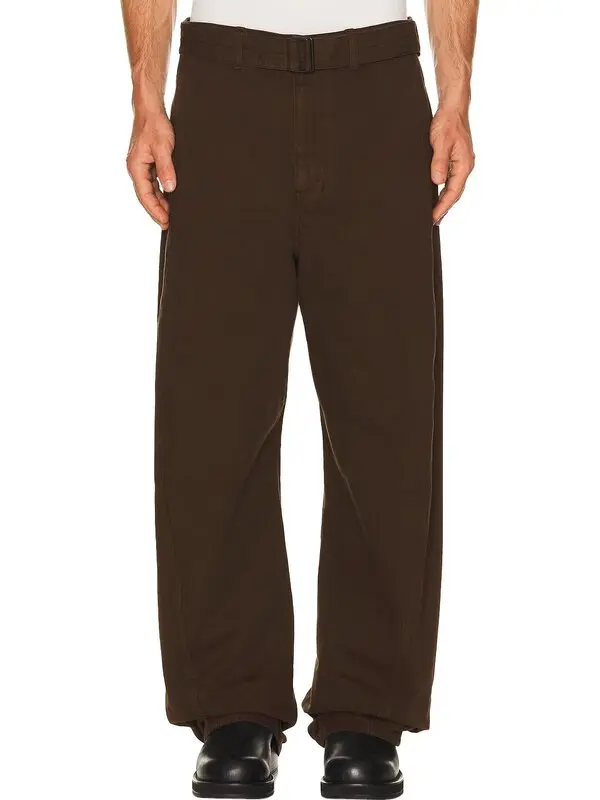 LEMAIRE Twisted Belted Pants - Cacao