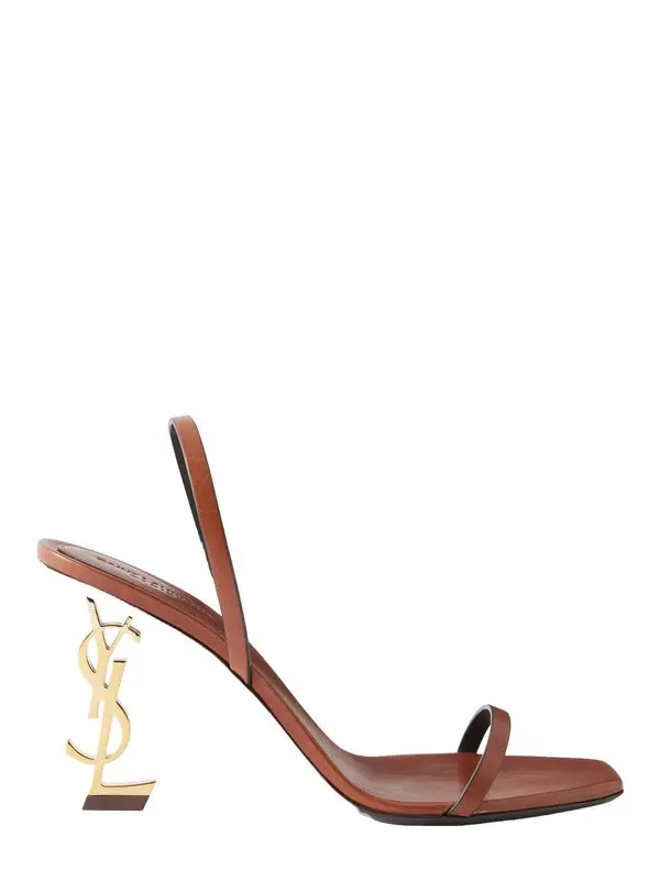 Saint Laurent Leather Opyum Sandal Pumps - Brown