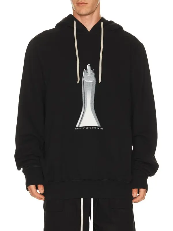 Rick Owens Sister Graphic Oversized Hoodie - Black & Milk