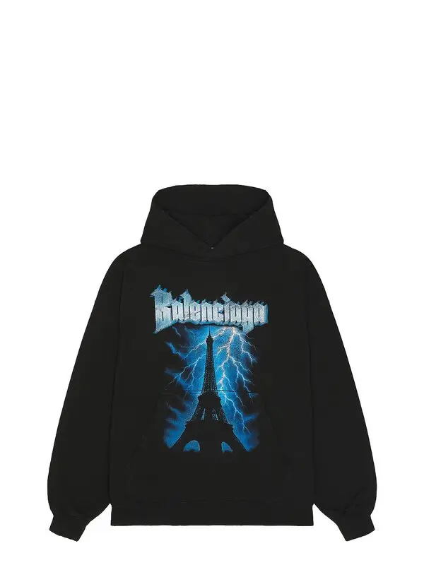 Balenciaga Medium Fit Hoodie - Black