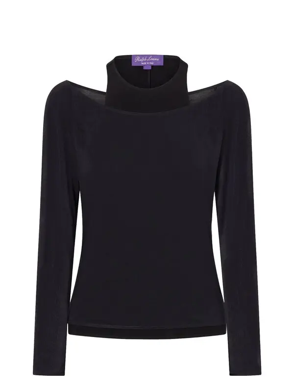 Ralph Lauren Maxime Silk-jersey Top - Black