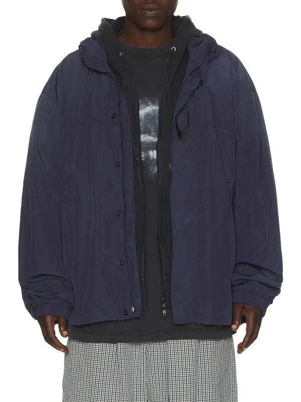 Balenciaga Hooded Rain Jacket - Marine Blue