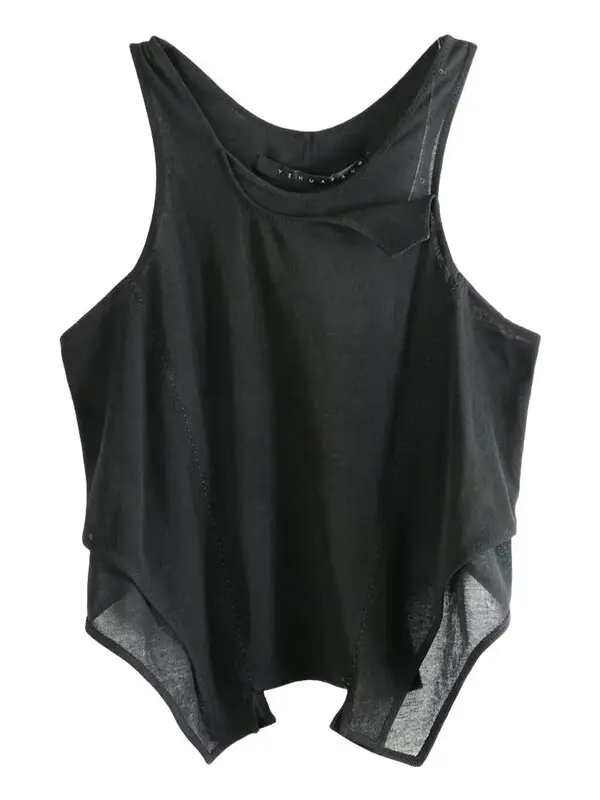 YEHUAFAN Layered Tank Top - Black