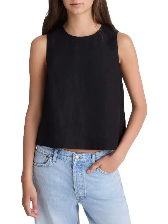 Madewell Suki Sleeveless Linen Top - Jet Black