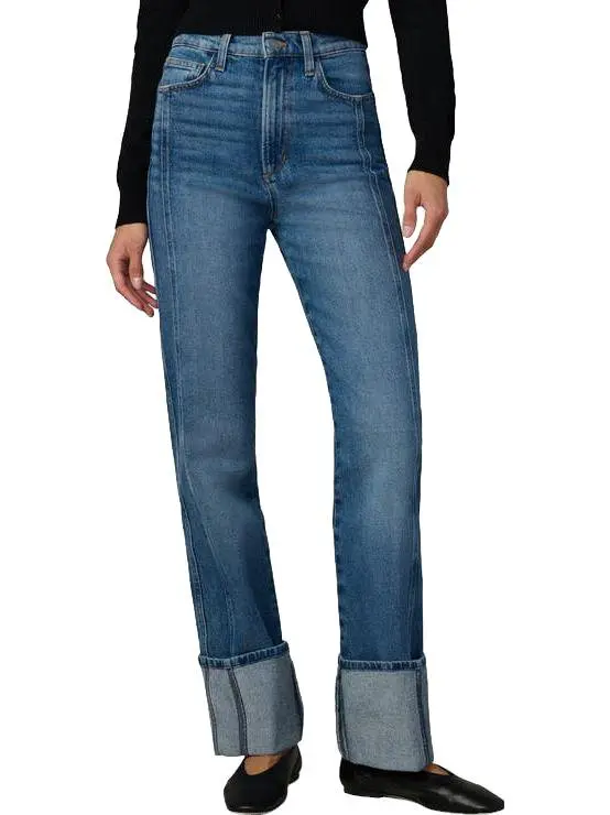 Joe's Jeans The Margot Cuffed High Waist Straight Leg Jeans - Tome
