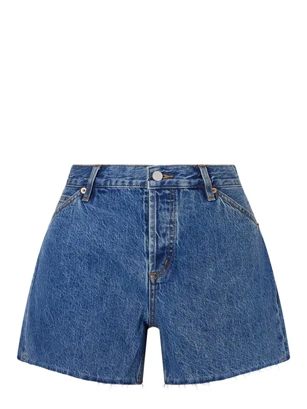 Still Here Straight-leg Denim Shorts - Blue