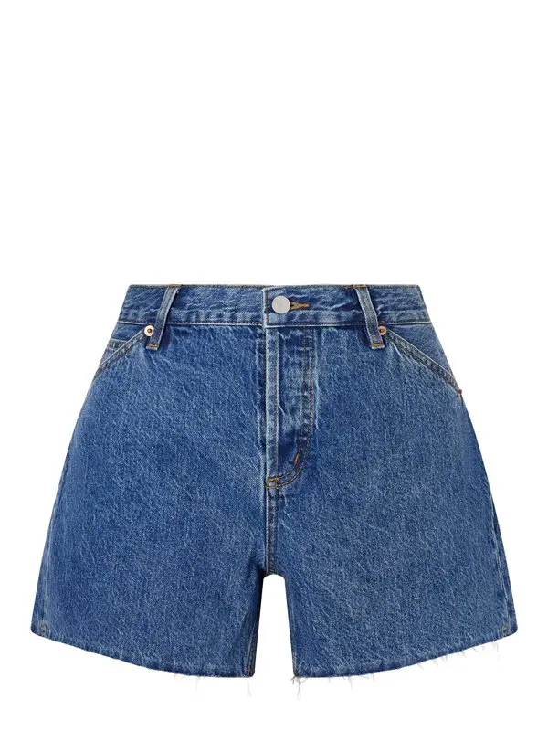 Still Here Straight-leg Denim Shorts - Mid Denim