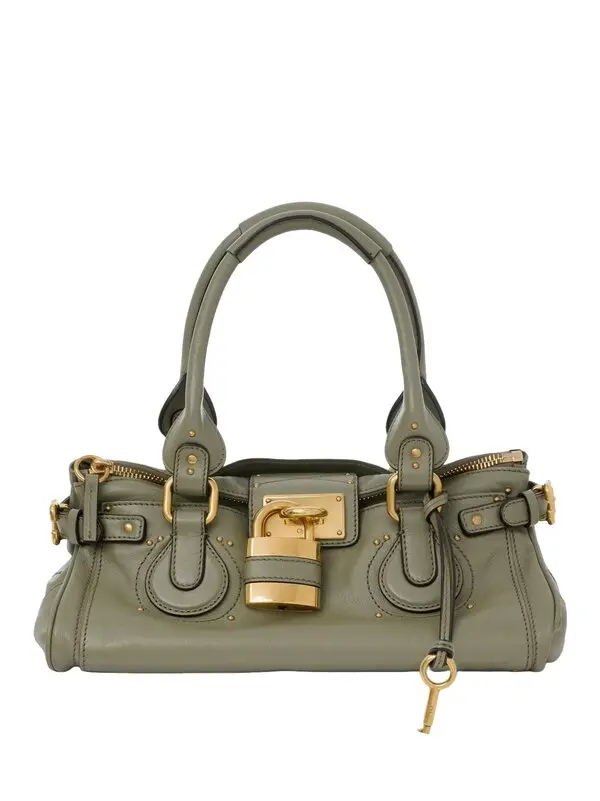 Chloé Paddington Leather Shoulder Bag - Green