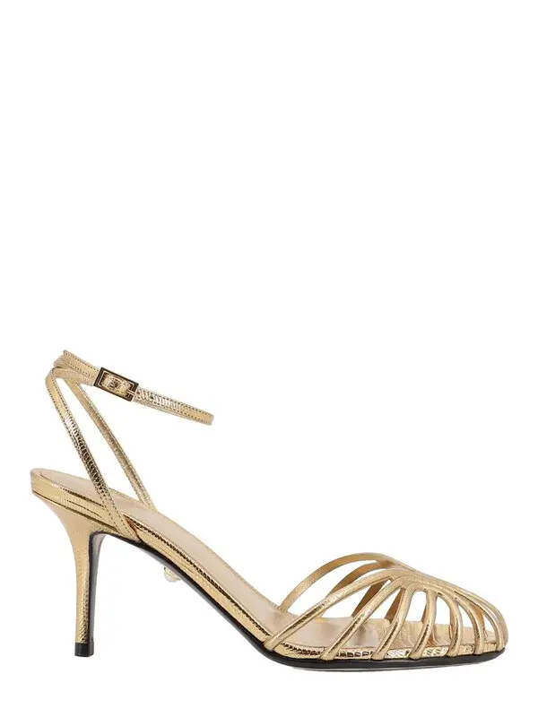 ALEVI` Blake 75 Laminated Leather Heels - Gold