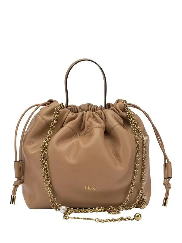 Chloé Icons Leather Bucket Bag - Beige