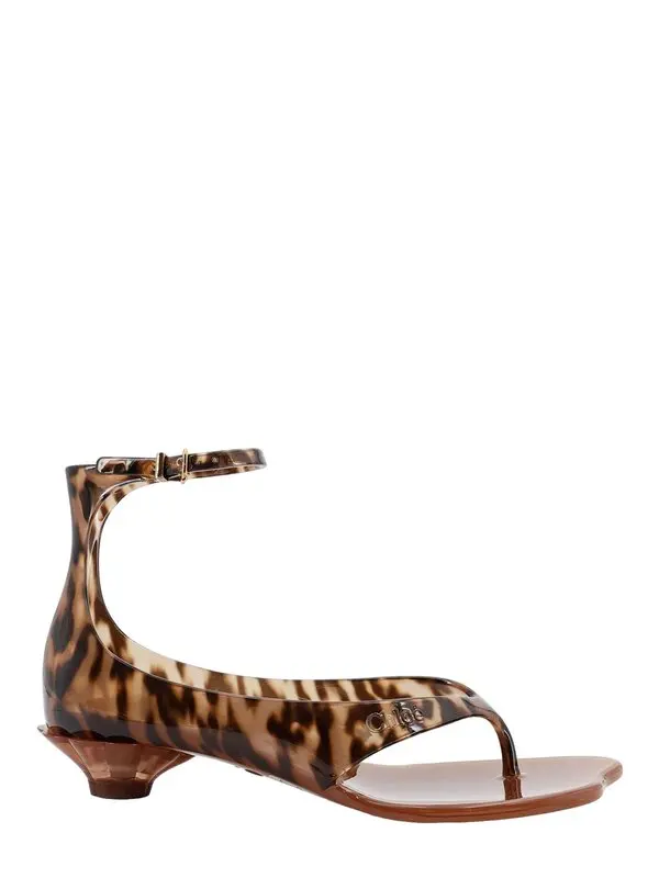 Chloé Jelly Tpu Sandals With Animal Print - Brown