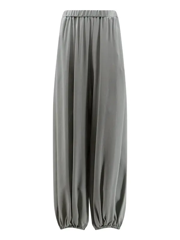 ALYSI Wide Leg Silk Trousers - Grey